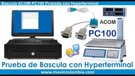 Bascula Acom Pc100 Cable Rs232 A Usb Prueba En Hyperterminal Con Driver