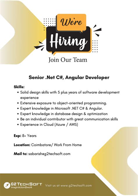 G2 Techsoft On Linkedin Hiringalerts Angular Microsoft Cloud Azure Aws Netdevelopers G2