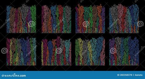 Cellular Automaton Diffusion Limited Aggregation Structures Set Stock