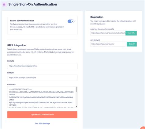 How To Enable SSO Authentication Help Center WhatConverts