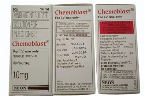 10mg Vinblastine Sulfate Solution For Injection Bp At Rs 23770vial