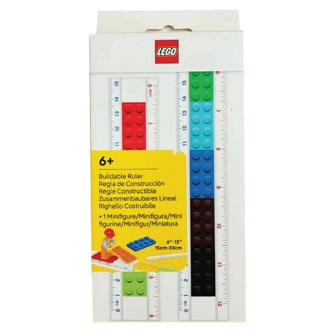 Régua Plástica Lego Construível Com Minifigura Medidas Em Cm E