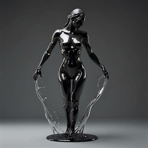 Human Figure Composed Of Twisting Flowing Liquid Creating A Dynamic And Fluid Form With