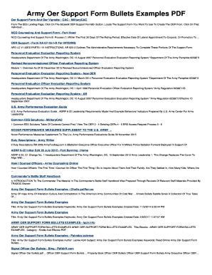 Fillable Online Army Oer Support Form Bullets Examples PDF Army Oer Support Form Bullets