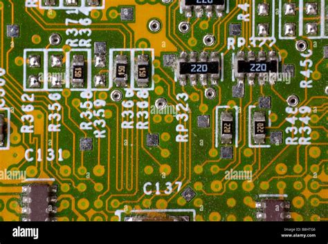 SECTION OF COMPUTER HARDWARE CIRCUIT BOARD Stock Photo Alamy