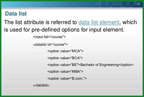 تگ datalist در HTML خاصیت list لیست بازشو html سایت آموزی