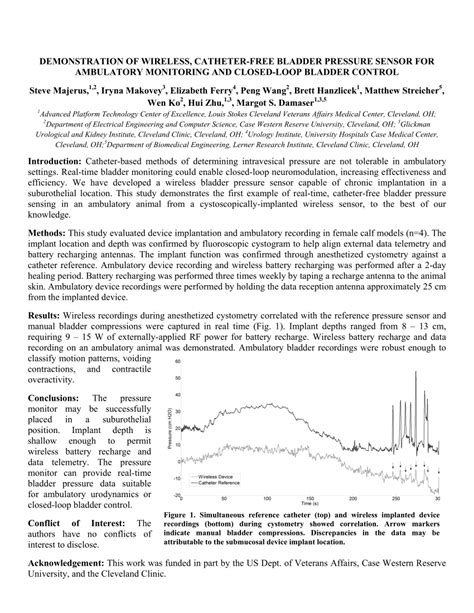 Pdf Demonstration Of Wireless Catheter Free Bladder Pressure Sensor