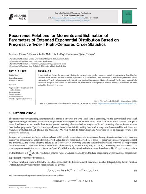 Pdf Recurrence Relations For Moments And Estimation Of Parameters Of Extended Exponential