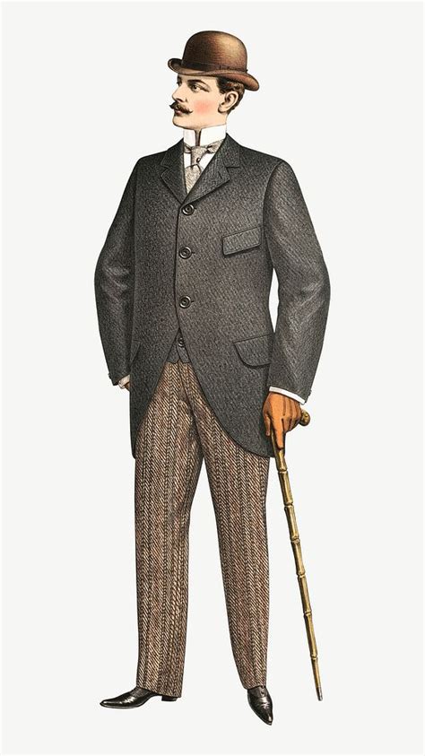 Mens Vintage Suit Fashion Illustration Premium Psd Rawpixel