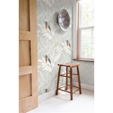 Seabrook Designs 56 Sq Ft Daydream Gray And Ivory Paradise Island Birds
