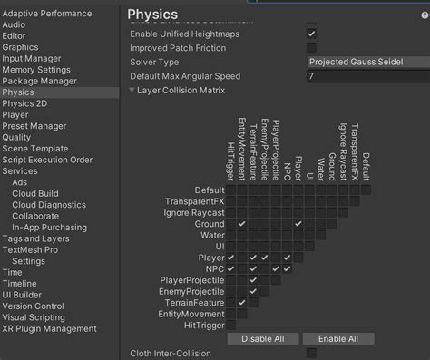 unity physics collisions happening despite being disabled in collision matrix stack overflow