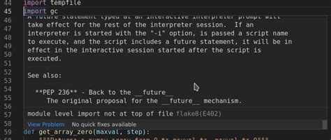 Hovering Over Flake8 Errors No Longer Shows Error · Issue 17882