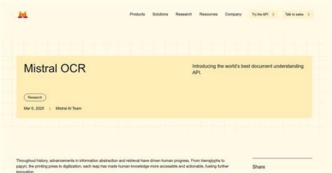 Mistral Ocr Precise And Fast Document Understanding Api