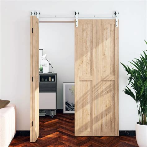 Bifold Barn Doors 40 20 X 2 X 84 With Hardware Kit And Handle Mdf