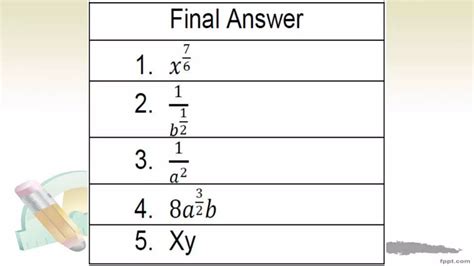Zero Exponents Negative Integral Exponents Rational Pptx