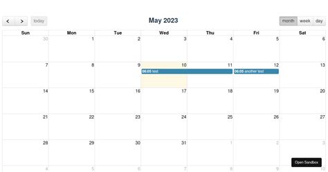 Vue Full Calendar Examples CodeSandbox
