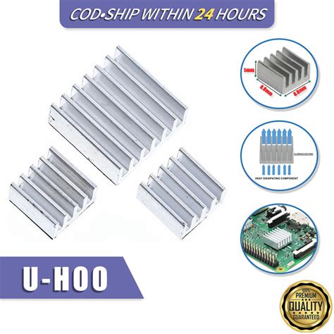 Raspberry Pi 3 Heatsink Cooler Pure Aluminum Heat Sink Shopee Philippines