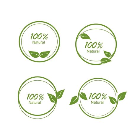 라벨 템플릿 제품 자연 세트 프리미엄 벡터