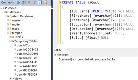 Sql Server Local And Global Temp Tables