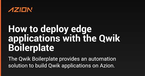 How To Deploy Edge Applications With The Qwik Boilerplate Azion Documentation