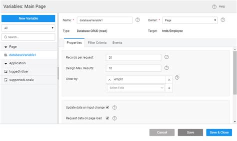 Variable For Database CRUD WaveMaker Docs
