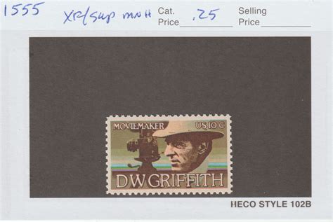 Us Scott 1555 1975 Dw Griffith Issue Xfsup Mnh United States