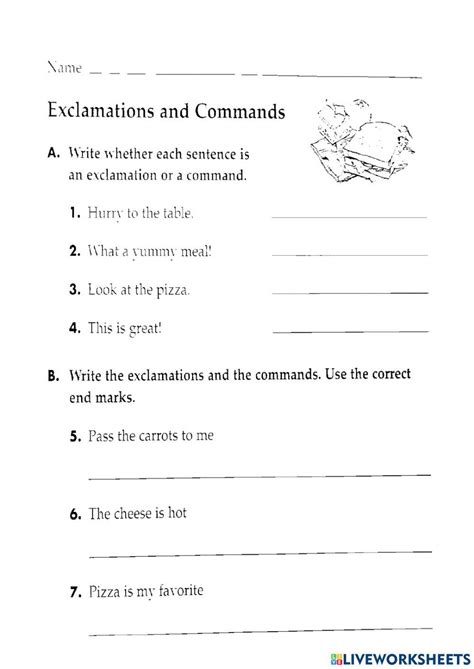 Command And Exclamation Worksheet Live Worksheets Worksheets Library