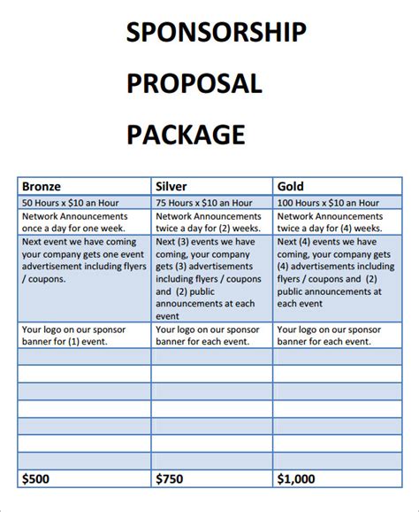Corporate Sponsorship Proposal Template