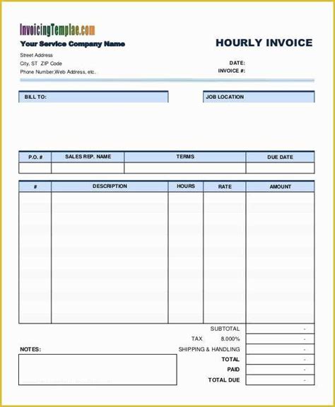 Work Order Invoice Template
