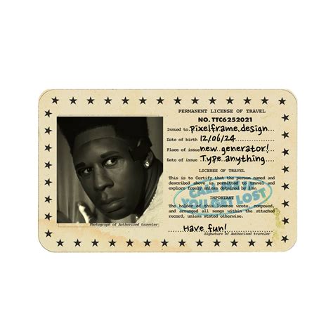 Tyler The Creator Call Me If You Get Lost Album Cover Id Card Generator