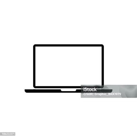 배너 일반 디자인 인쇄 및 웹 사이트에 대한 검은 색 슬림 와이드 스크린 노트북 기호 일러스트 벡터입니다 0명에 대한 스톡 벡터