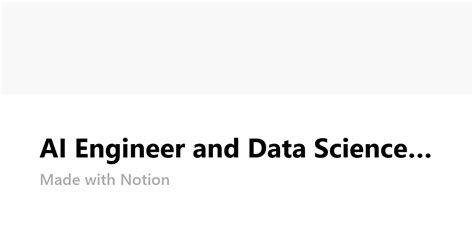 Ai Engineer And Data Science Intern Notion