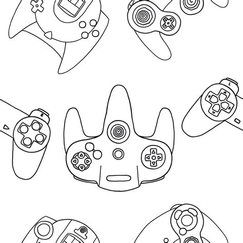 Premium Vector Game Controllers Seamless Pattern Wallpaper In Outline Doodle Flat Style