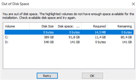 Out Of Disk Space During Autodesk Products Installation