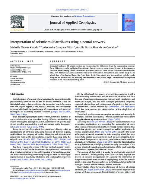 Pdf Interpretation Of Seismic Multiattributes Using A Neural Network