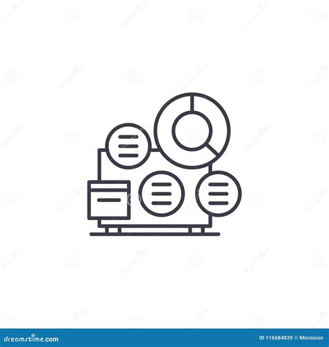 Data Visualization Linear Icon Concept Data Visualization Line Vector Sign Symbol