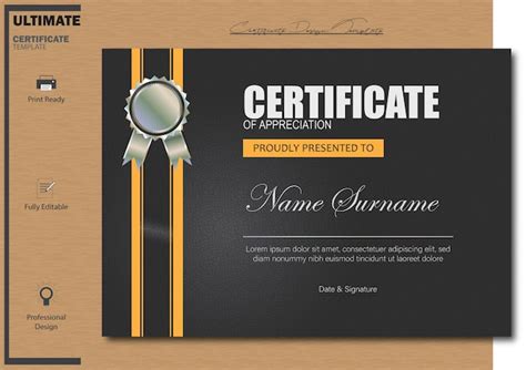 Certificate Design Template Premium Vector