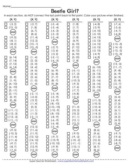 Mystery Graph Picture Worksheets