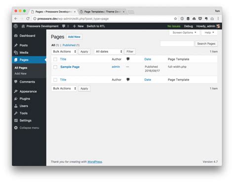View Wordpress Page Templates In The Admin Tom Mcfarlin