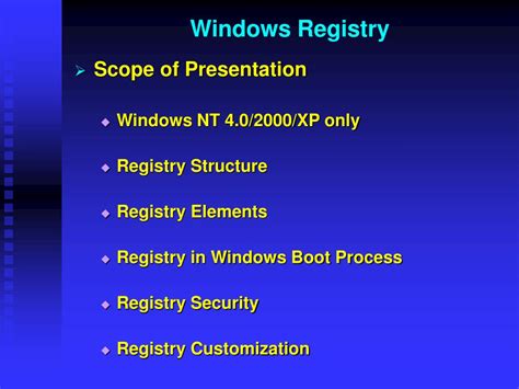Ppt Windows Registry Powerpoint Presentation Free Download Id499965