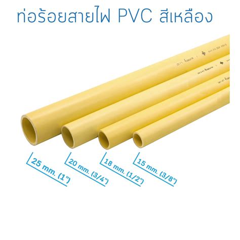 ท่อพีวีซี ร้อยสายไฟ ชนิดปลายเรียบ สีเหลือง Leena Pl