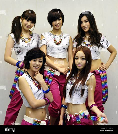 Kara A Five Member Girls Pot Group From South Korea Pose During A