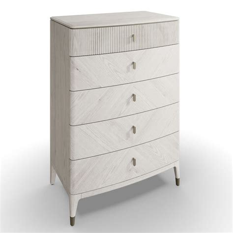 Diletta Tall Chest 5 Drawer Ebony Foy And Company