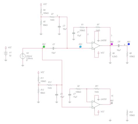 OpAmp AC Coupled Non Inverting Amplifier Multisim Live