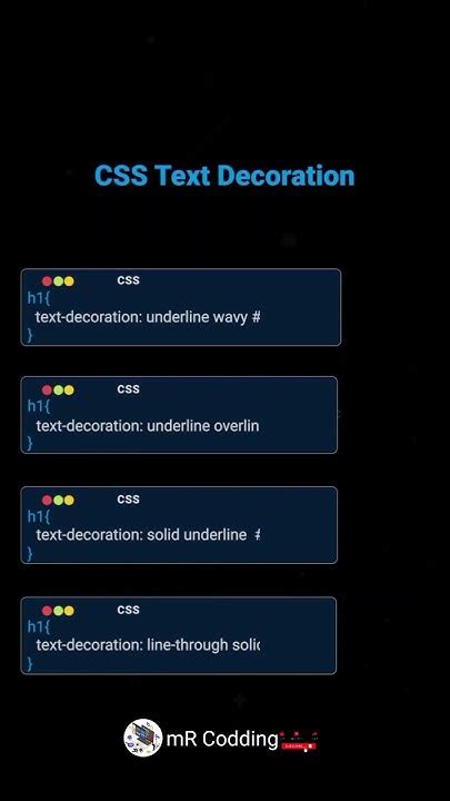 Decoration Text In Css Coding Shorts Shortfeed Short Shortvideo