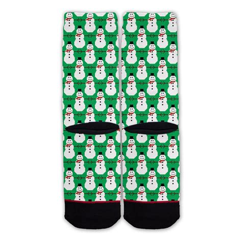 Function 8 Bit Snowman Pattern Green Fashion Sock Function Socks