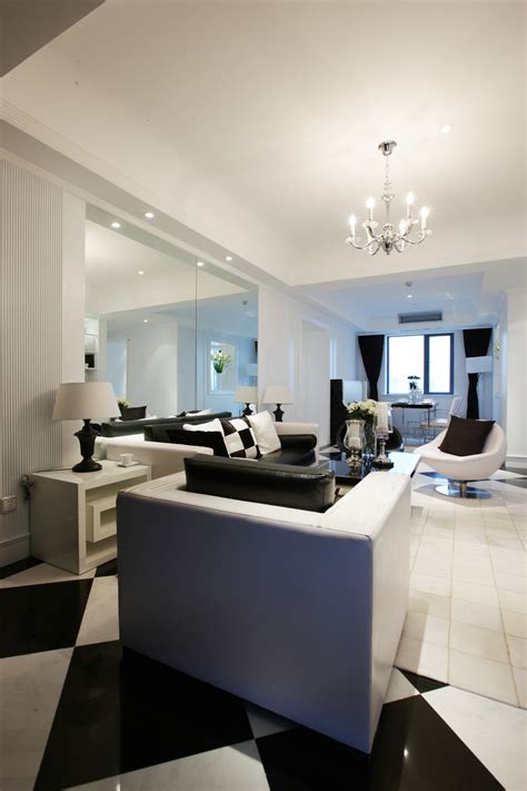 时尚小公寓长形客厅效果图 别墅设计图