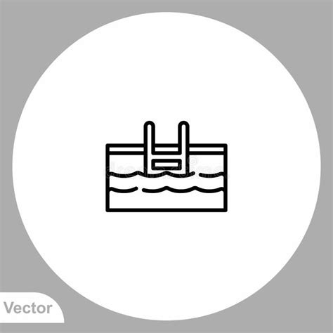 Swimming Pool Vector Icon Sign Symbol Stock Vector Illustration Of