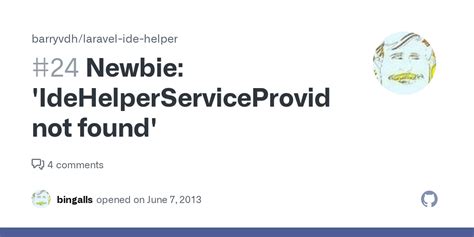 Newbie Idehelperserviceprovider Not Found · Issue 24 · Barryvdh