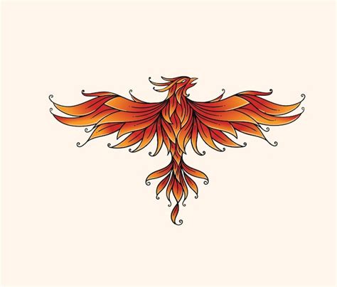 Premium Vector Decorative Flying Phoenix Bird Vector Illustration